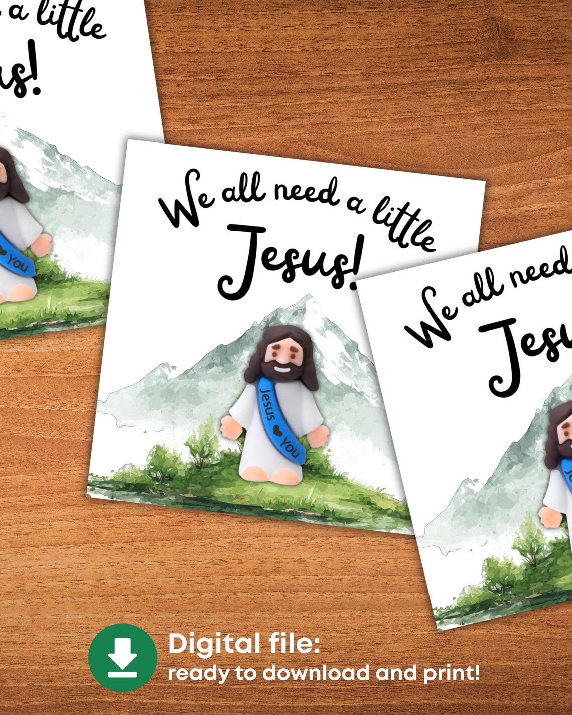We All Need a Little Jesus Pocket Card Printable, Mini Jesus, Little ...