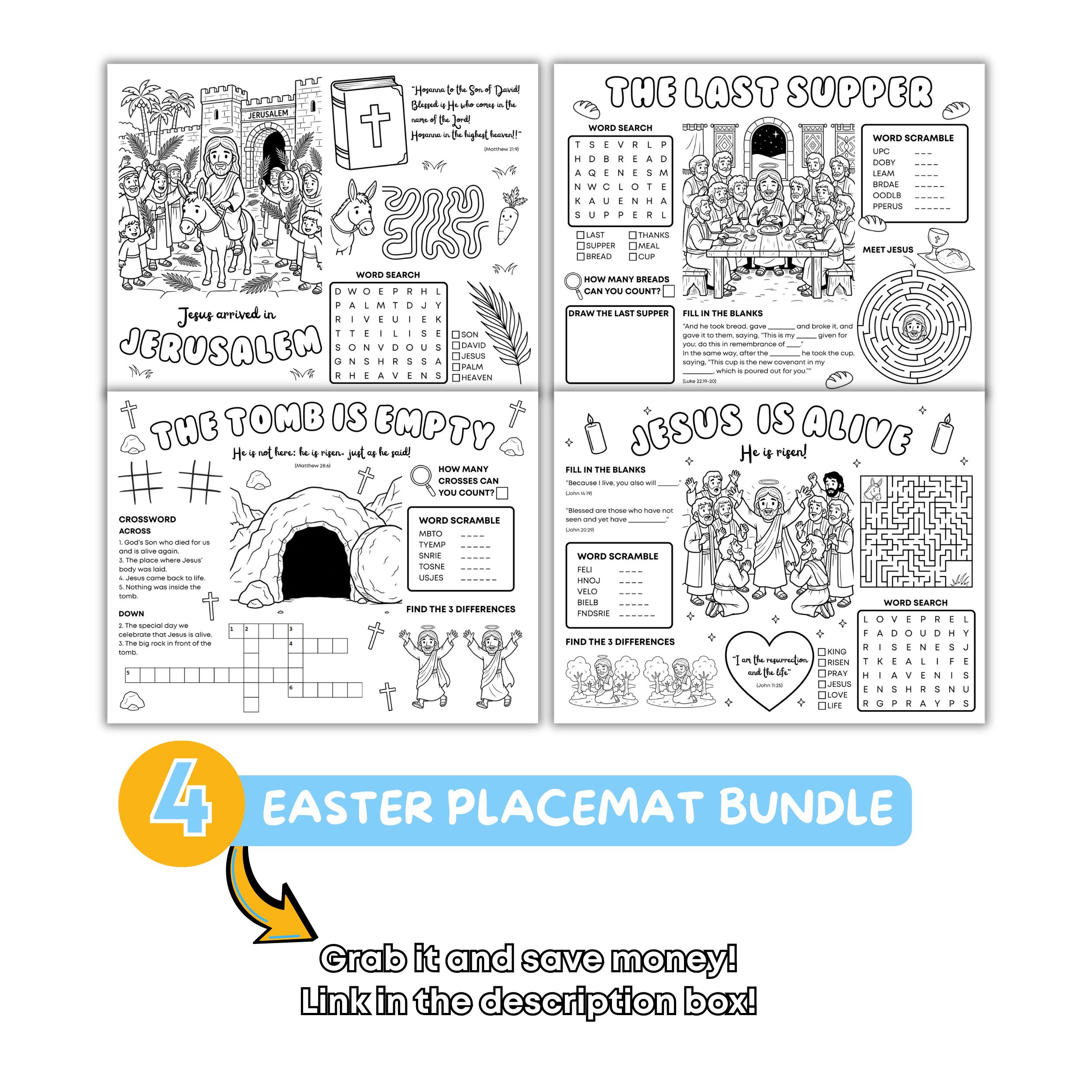 He is Alive Activity Mat for Kids, He is Risen Printable Sheet, Sunday ...