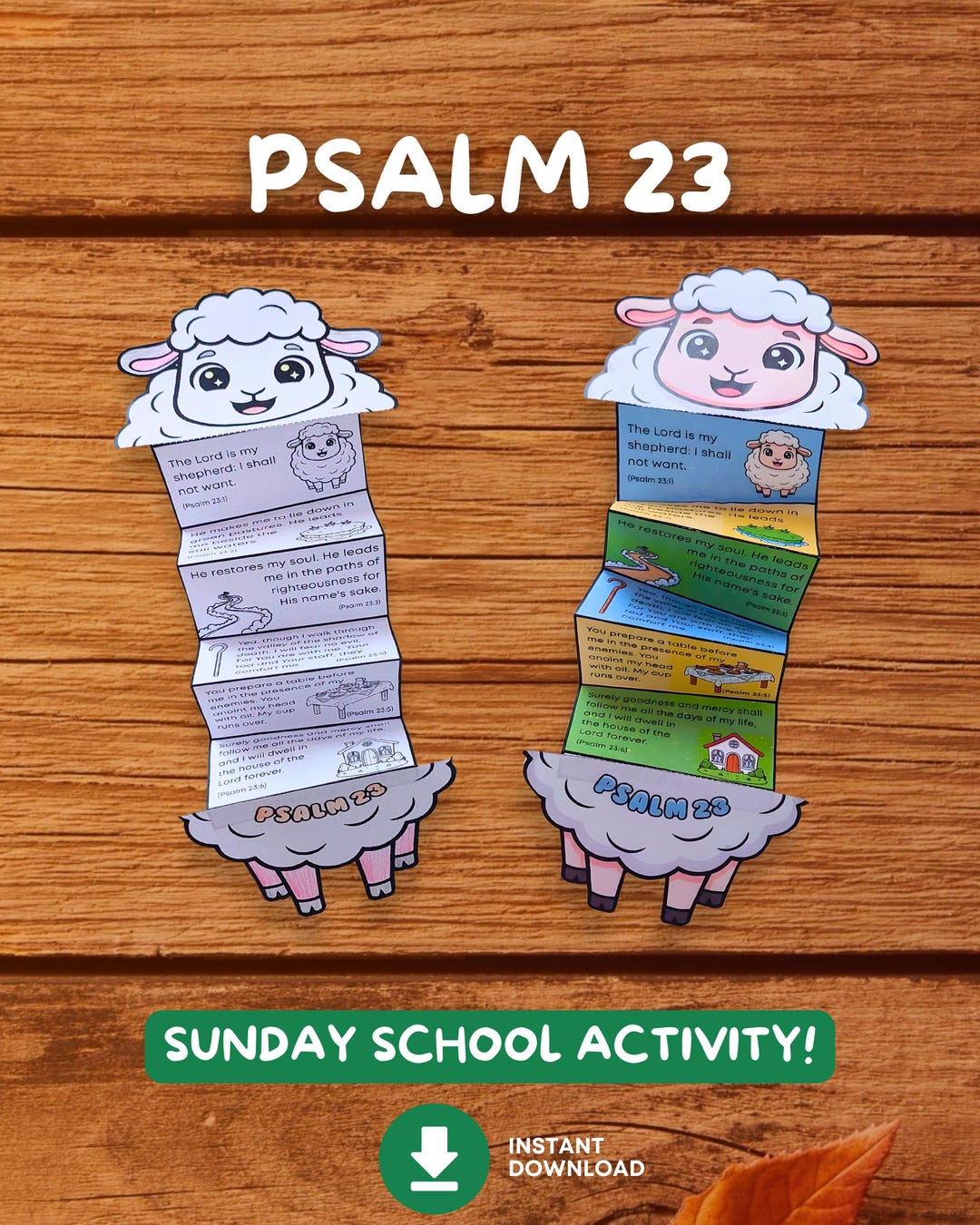 Psalm 23 Folding Surprise Craft, the Lord is My Shepherd Bible Activity ...