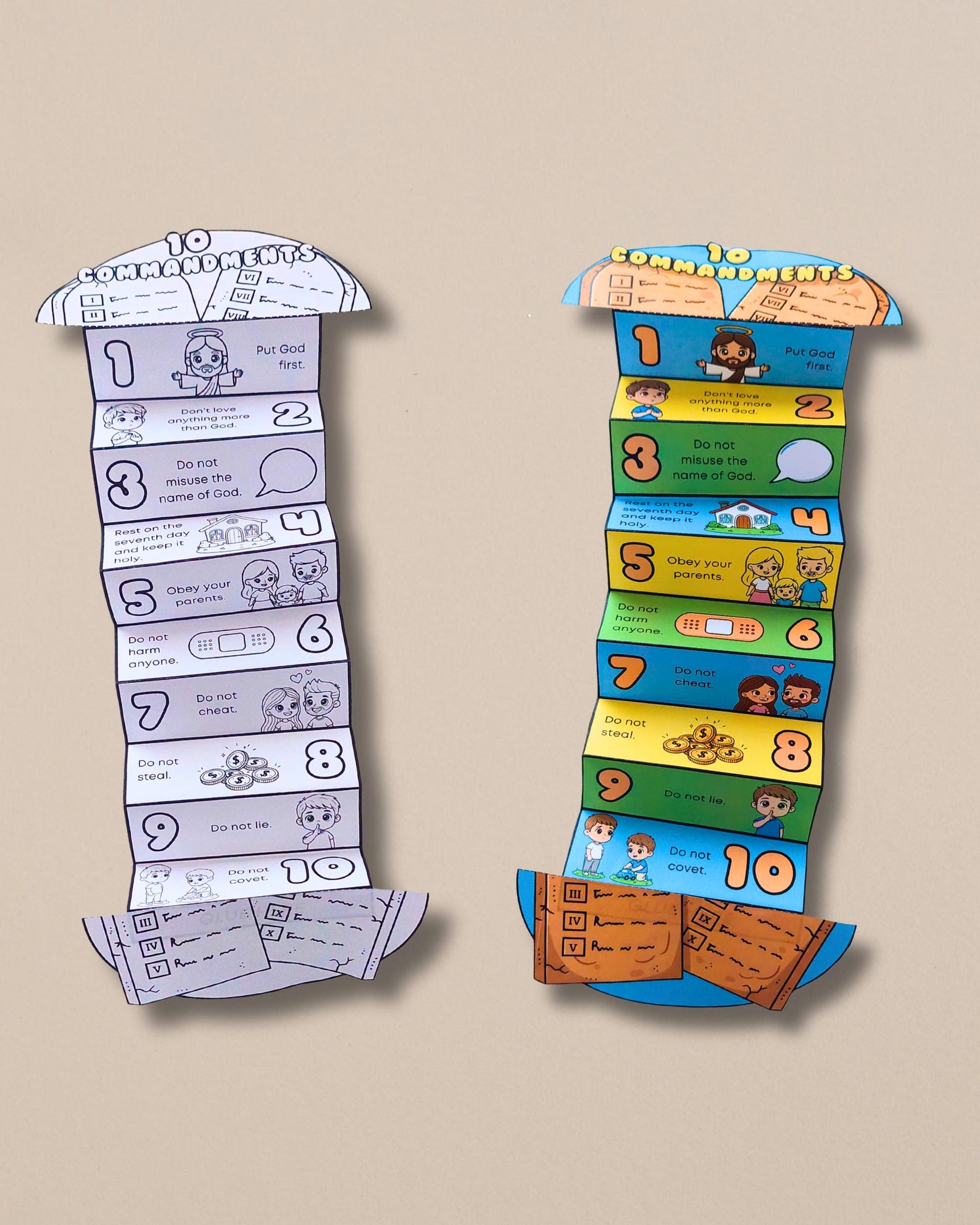 Bible Folding Surprise Craft, Christian Activity for Kids, 10 ...
