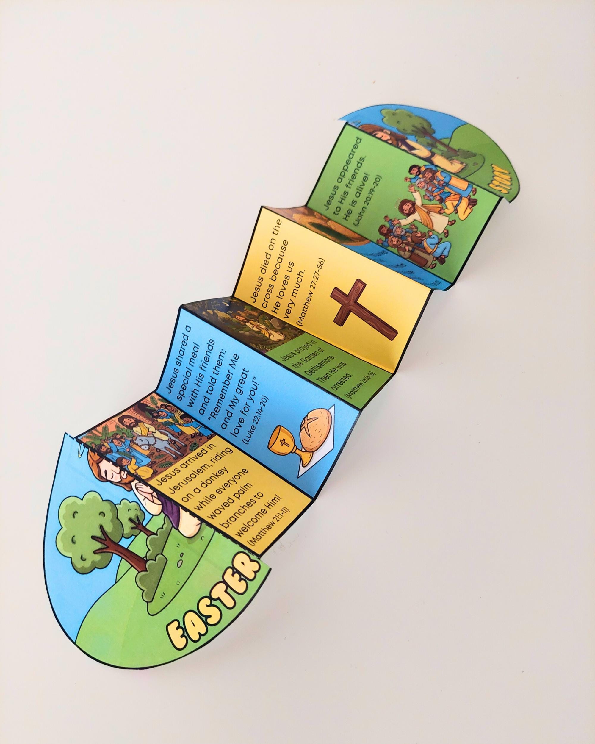 Easter Story Craft for Church Kids Printable, Christian Folding Craft ...