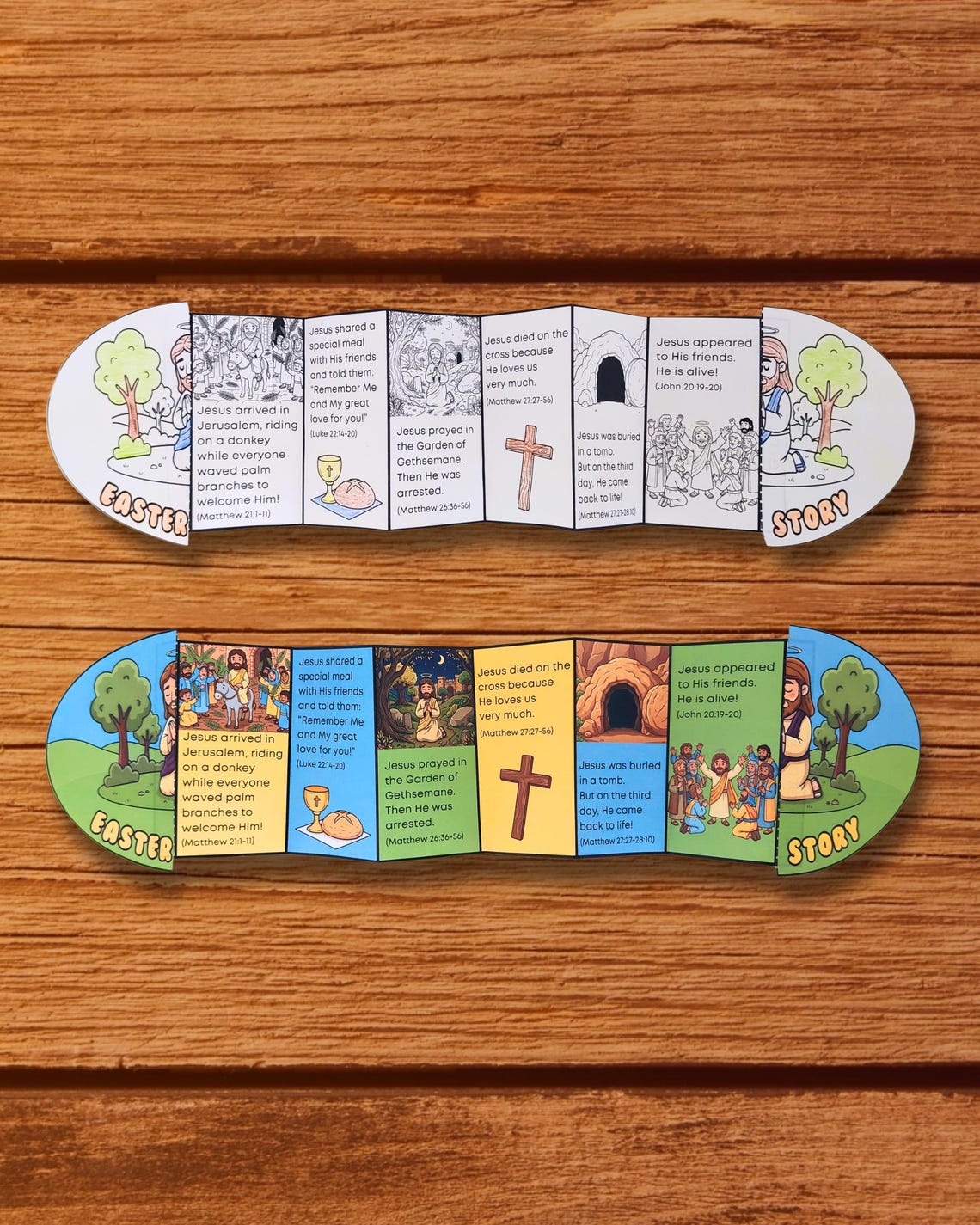 Easter Story Craft for Church Kids Printable, Christian Folding Craft ...