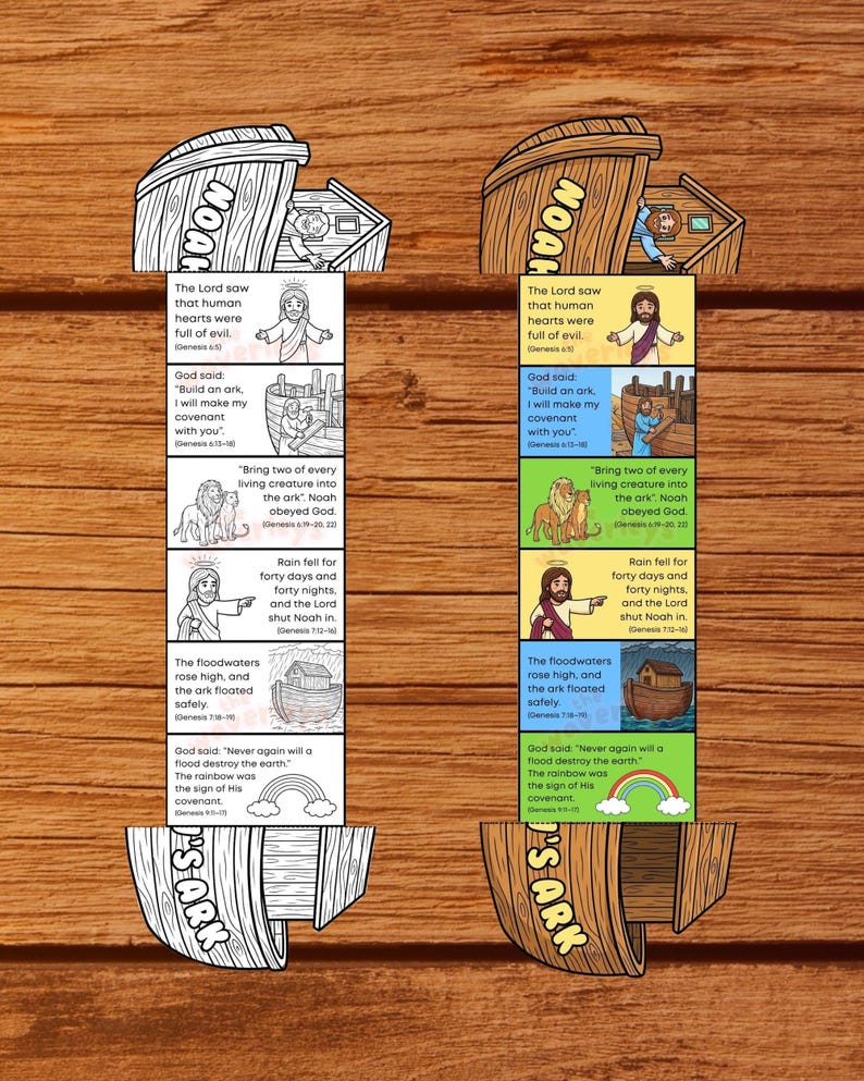 Printable Noah’s Ark Craft | Fun Folding Surprise Bible Activity for ...