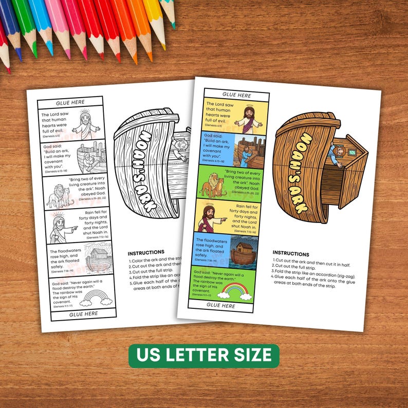 Printable Noah’s Ark Craft | Fun Folding Surprise Bible Activity for ...