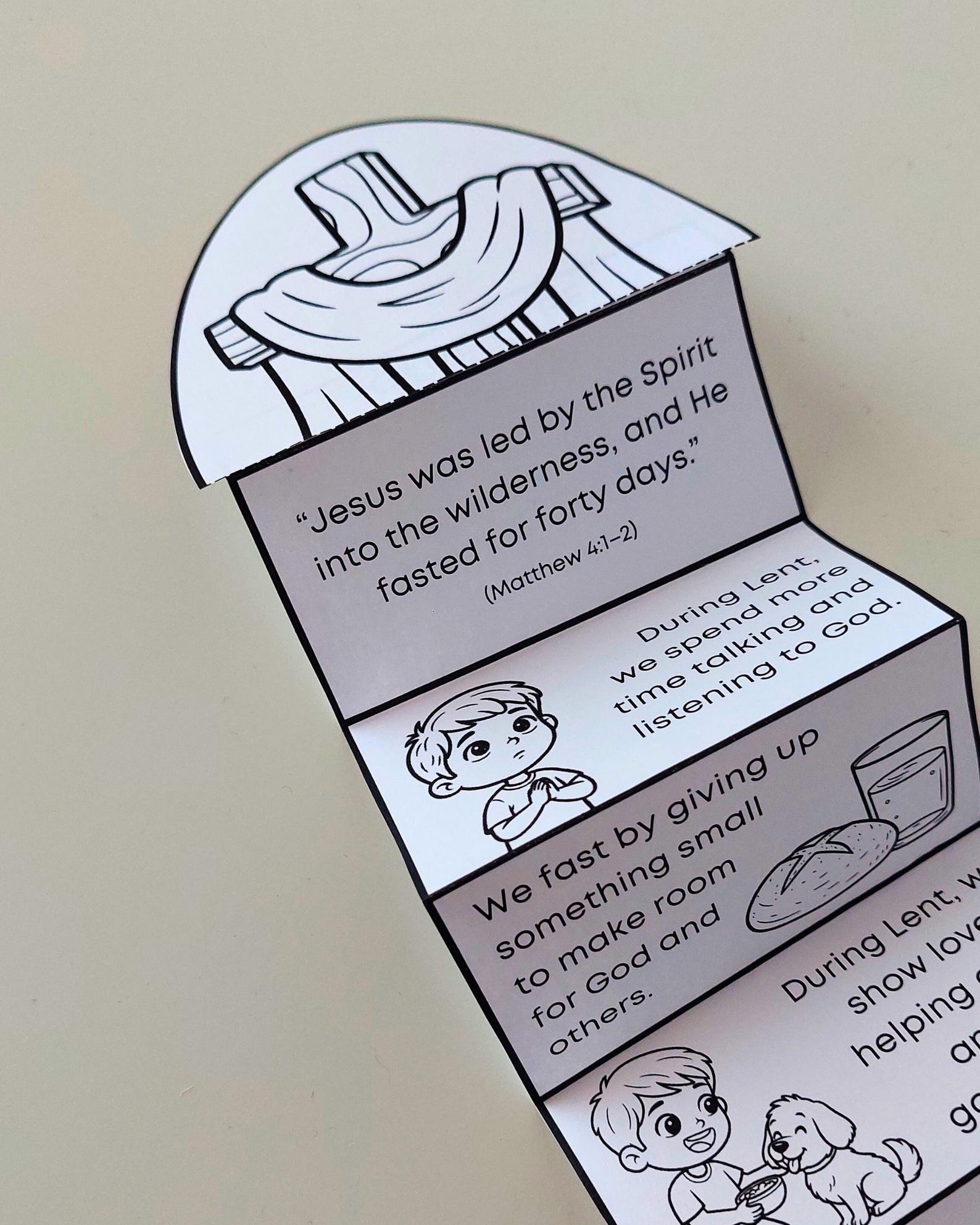 Lent Bible Verse Folding Surprise Craft, Printable Activity for Kids ...
