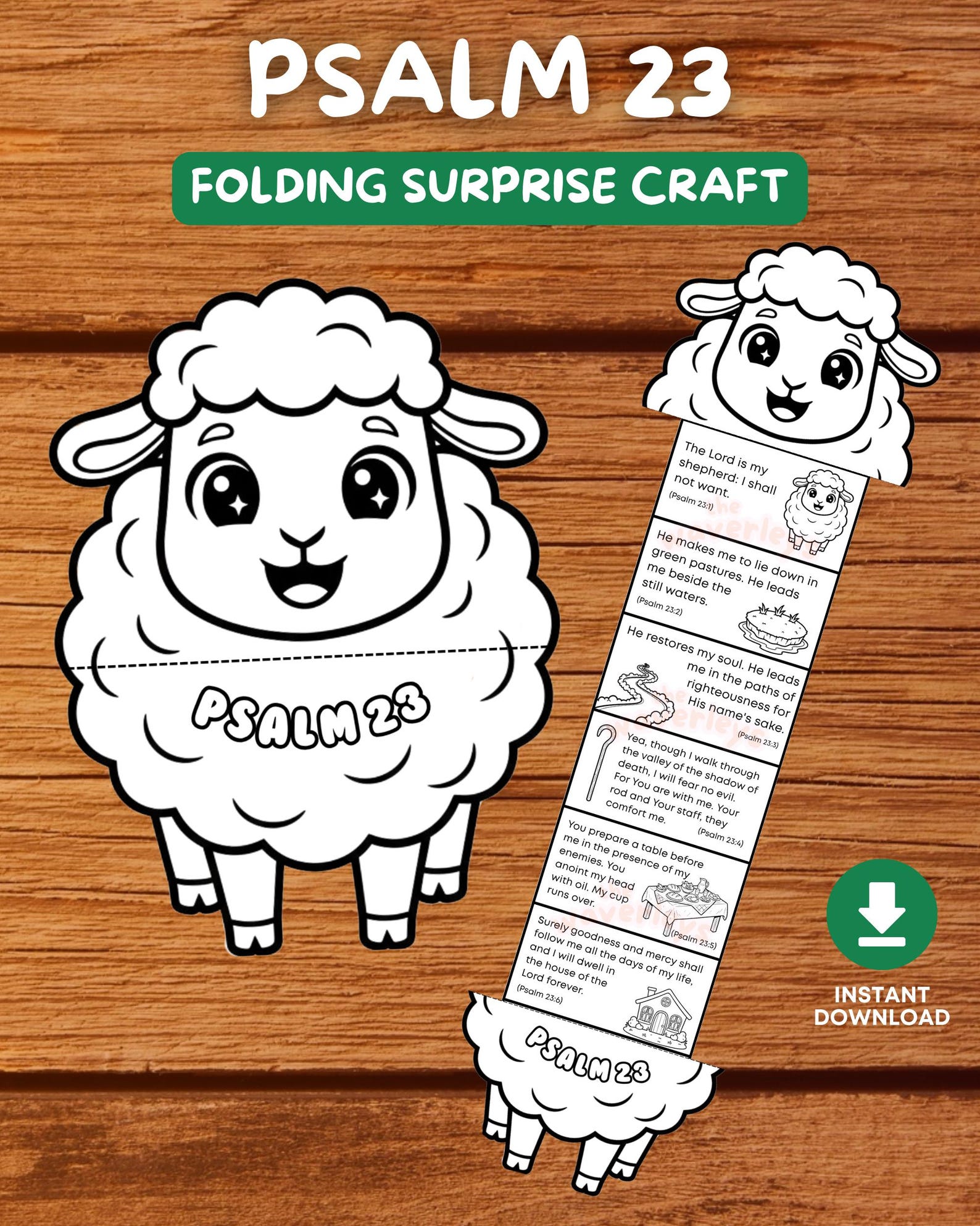 Bible Folding Surprise Craft, Printable Christian Sheep Activity for ...