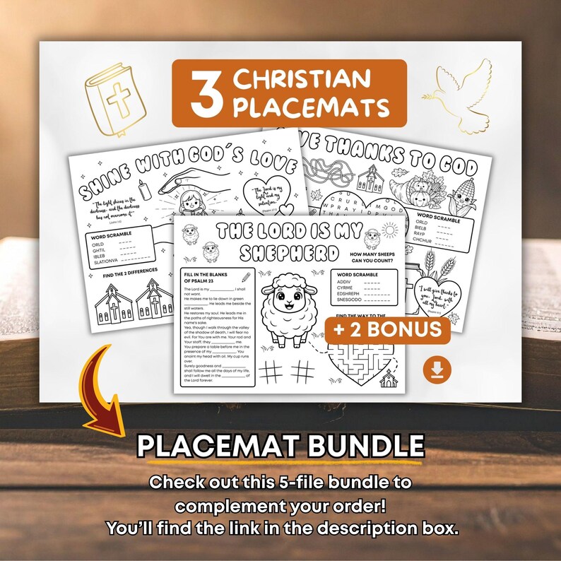 The Ten Commandments Bible Activity Placemat, Sunday School Coloring ...