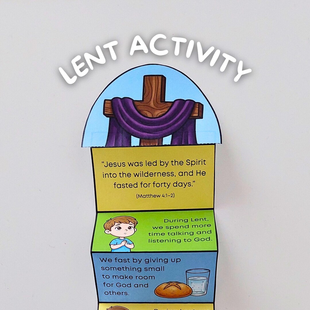 Lent Bible Verse Folding Surprise Craft, Printable Activity for Kids ...