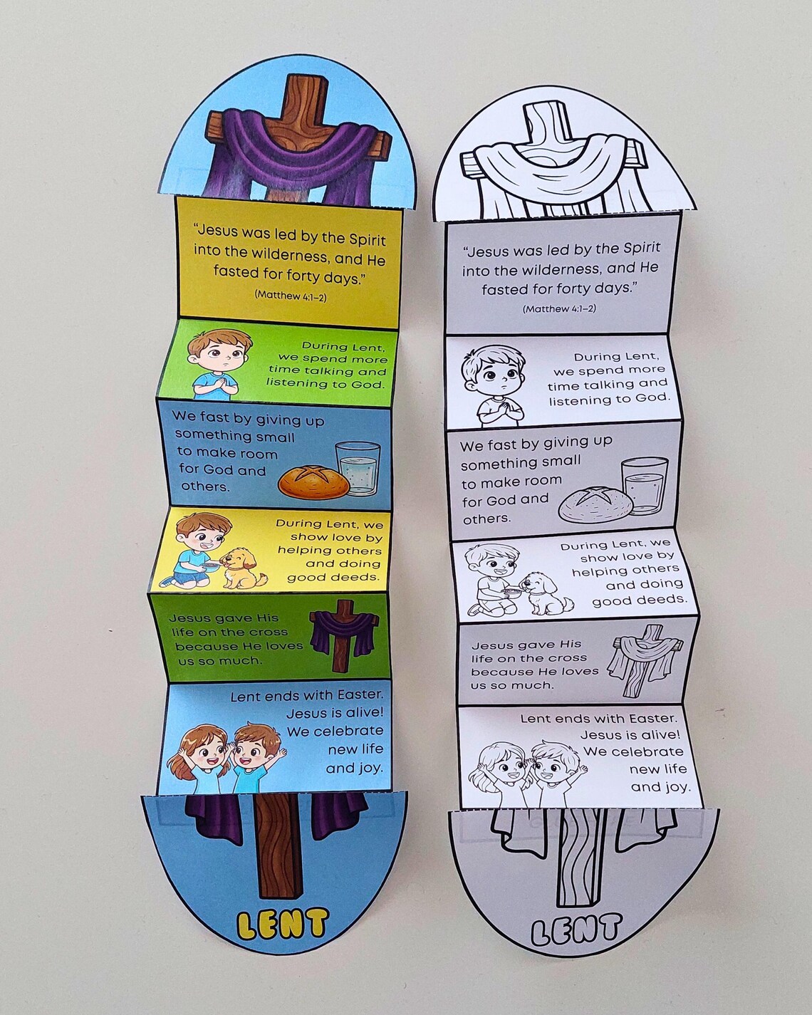 Lent Activity for Kids Printable | Bible Verse Folding Craft ...