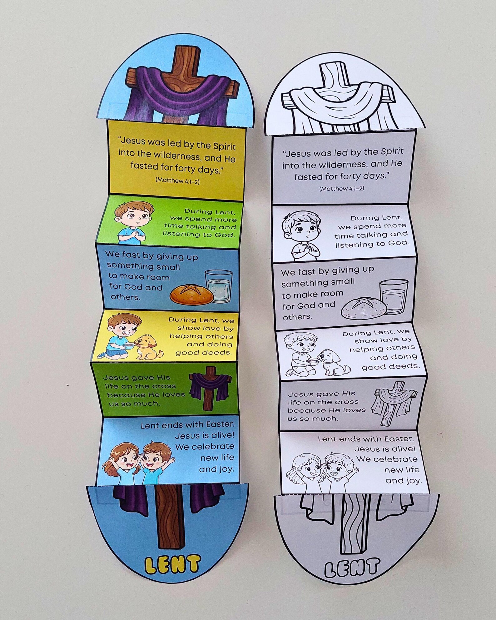 Lent Bible Verse Folding Surprise Craft, Printable Activity for Kids ...