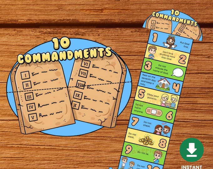 The Ten Commandments Folding Surprise Craft, Moses Story for Kids ...
