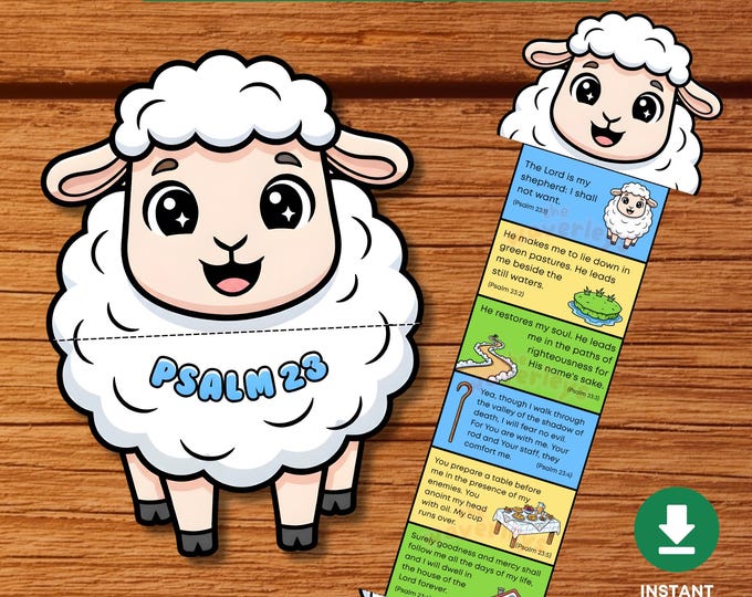 Psalm 23 Folding Surprise Craft, Mini Book for Kids, Bible Printable ...