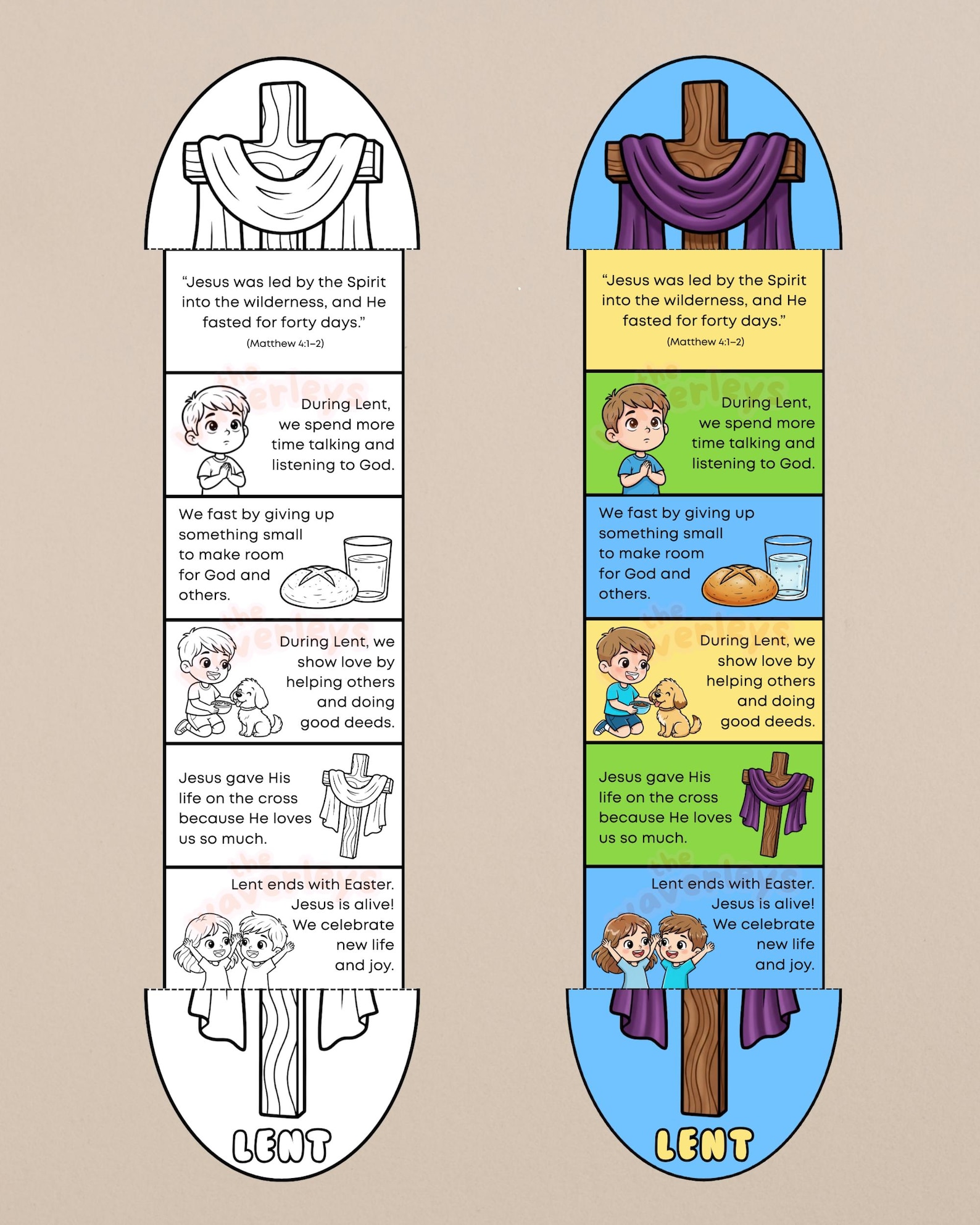 Lent Bible Verse Folding Surprise Craft, Printable Activity for Kids ...