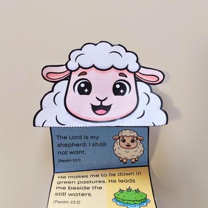 Psalm 23 Bible Folding Surprise Craft, Printable Christian Sheep ...