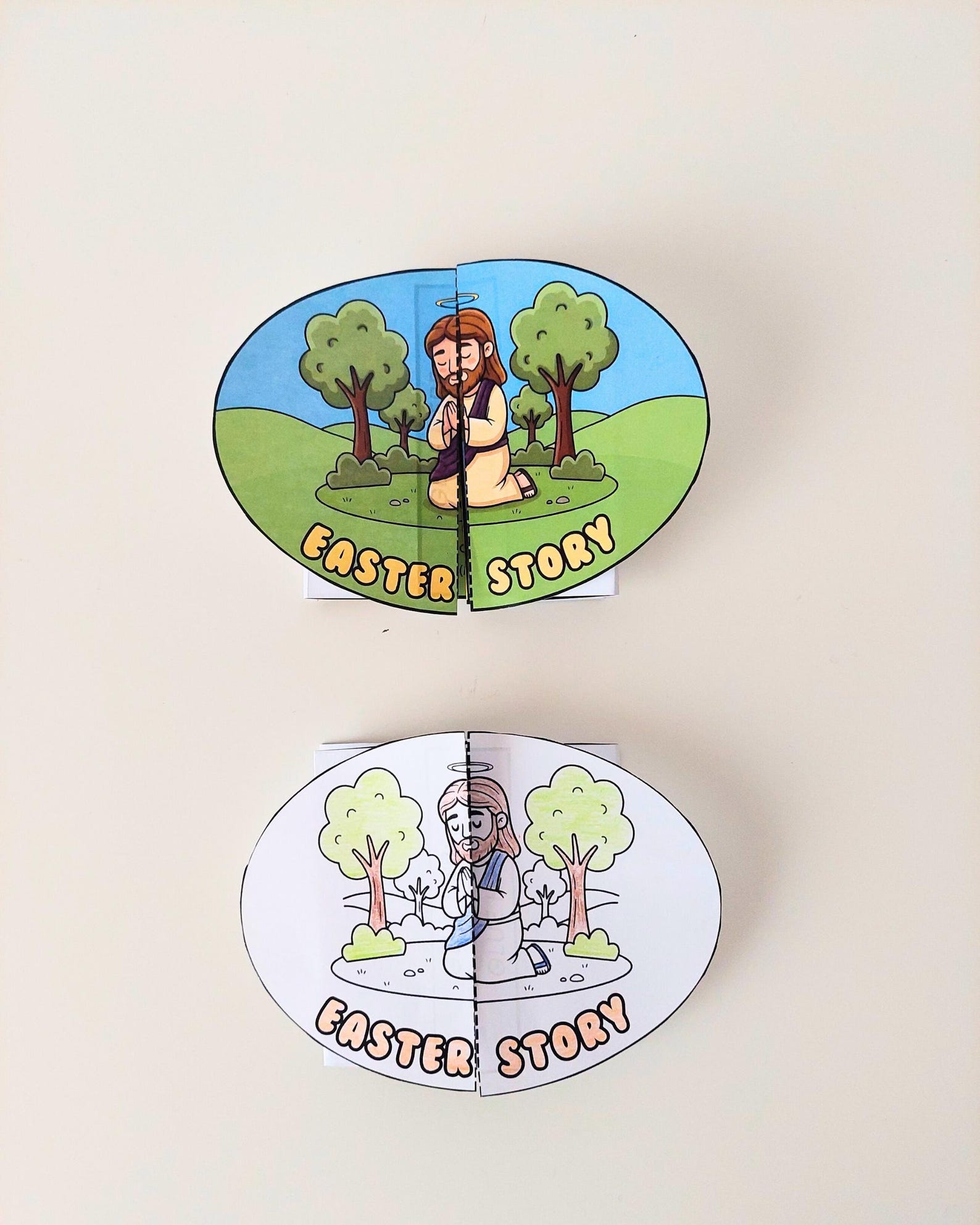 Easter Story Craft for Church Kids Printable, Christian Folding Craft ...