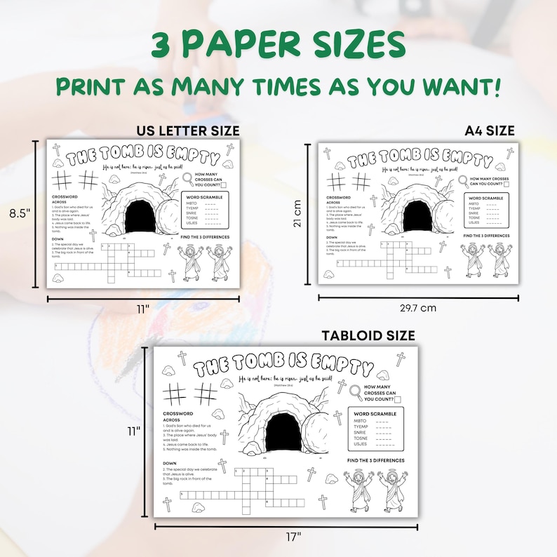 He is Risen - Matthew 28:6 VBS Printable, Easter Story Kids Activity ...