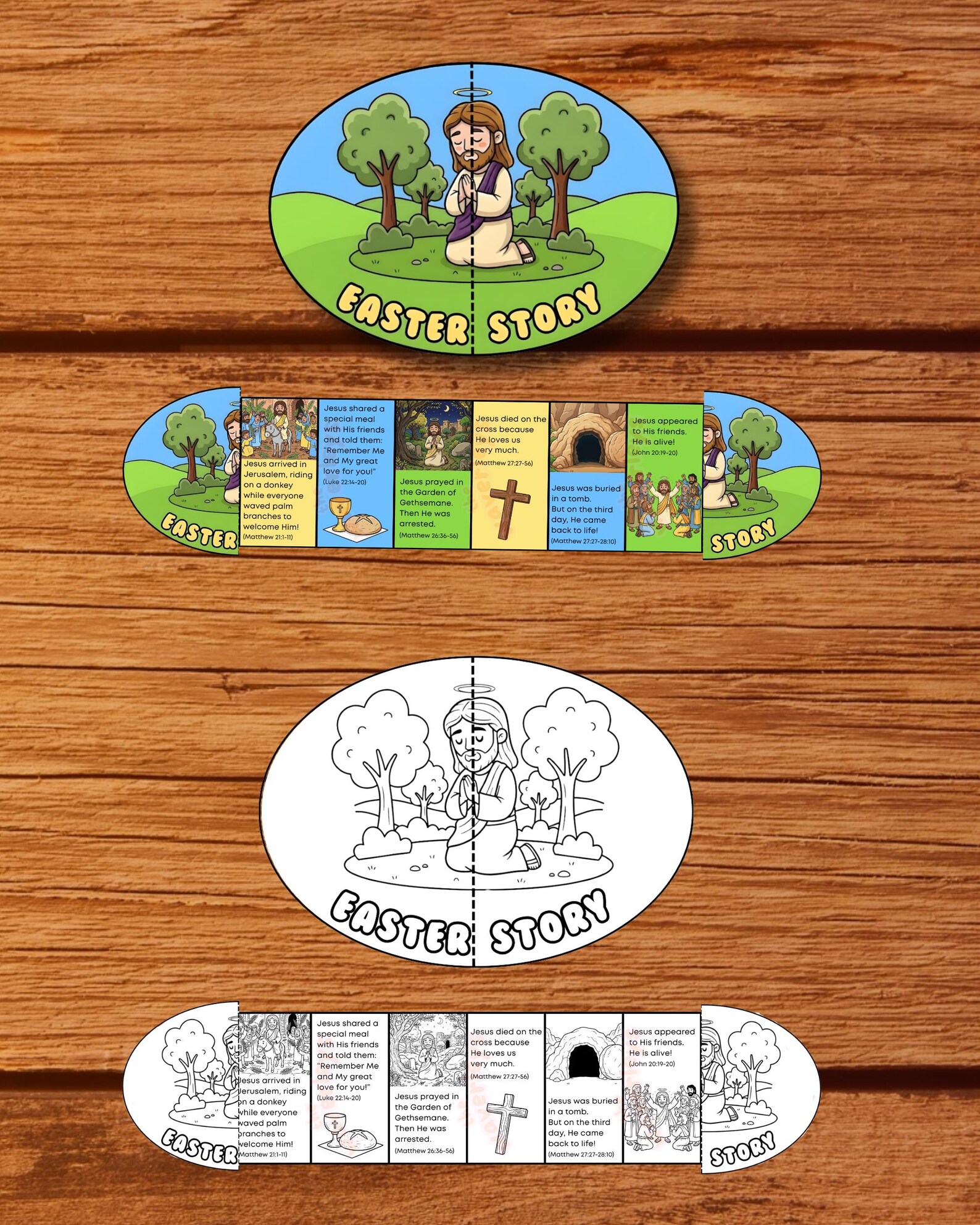 Easter Story Activity Bundle, Folding Surprise Crafts + Activity ...