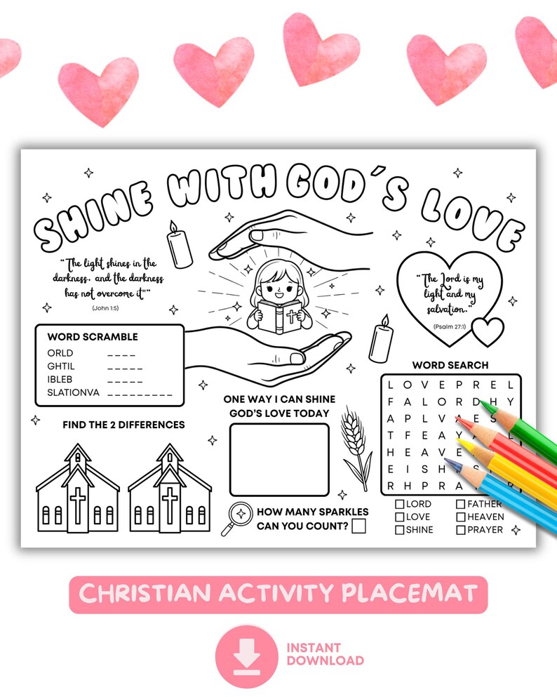Valentine's Day Faith-based Coloring Page | Christian Kids Printable ...