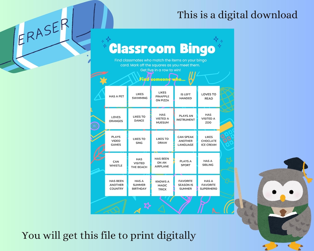 Back to School Classmate Bingo - Etsy