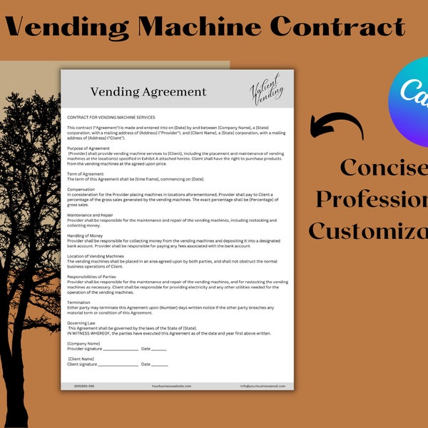 Editable vending machine template - Etsy France