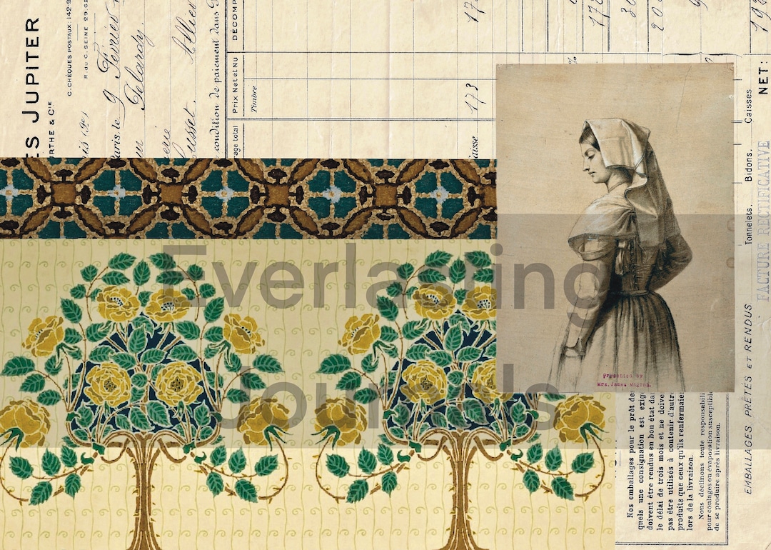 Set 20 - Vintage Paper Collection, Printables, Digitals, Junk Journal ...