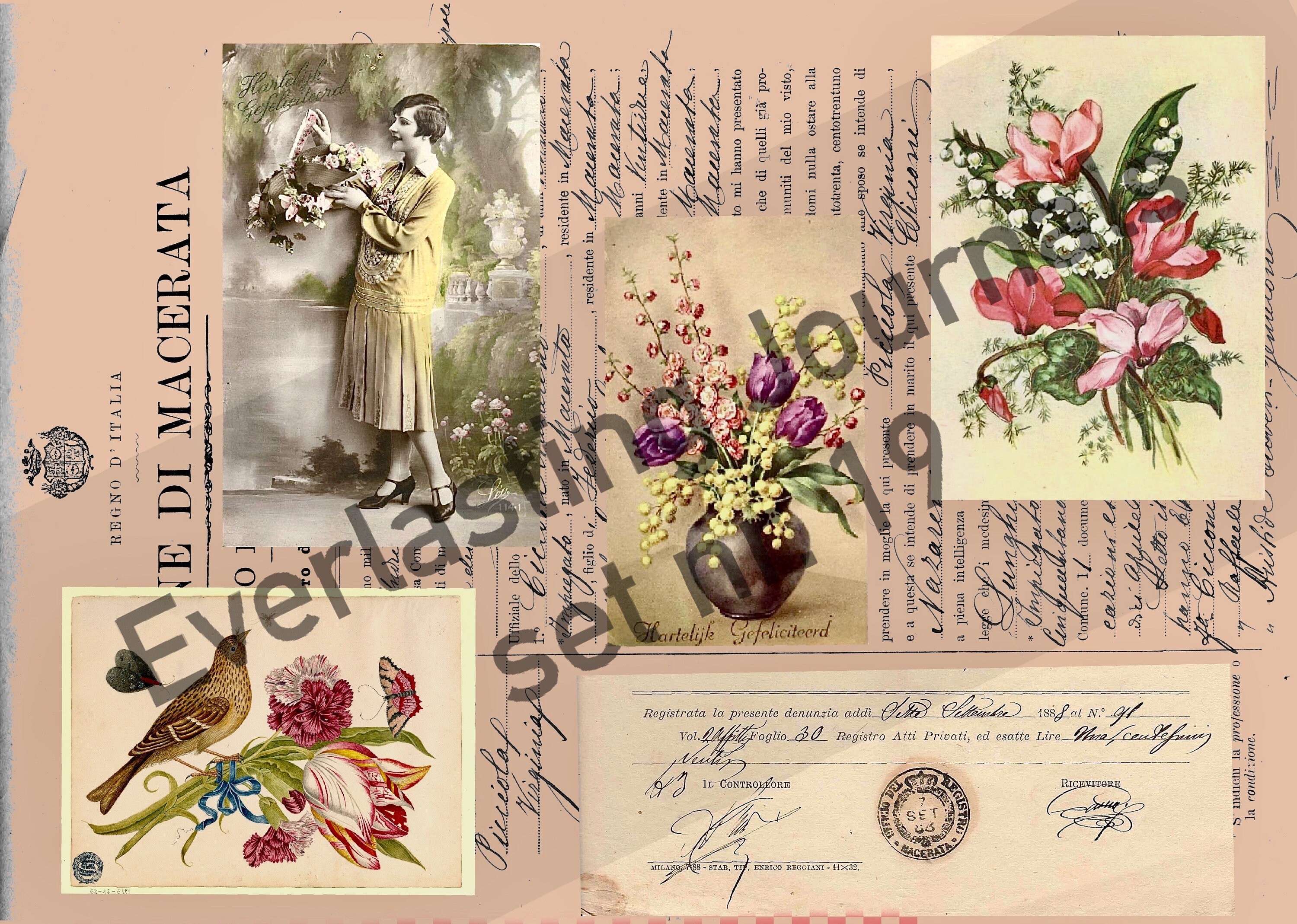 Set 19 - Vintage Paper Collection, Printables, Digitals, Junk Journal ...