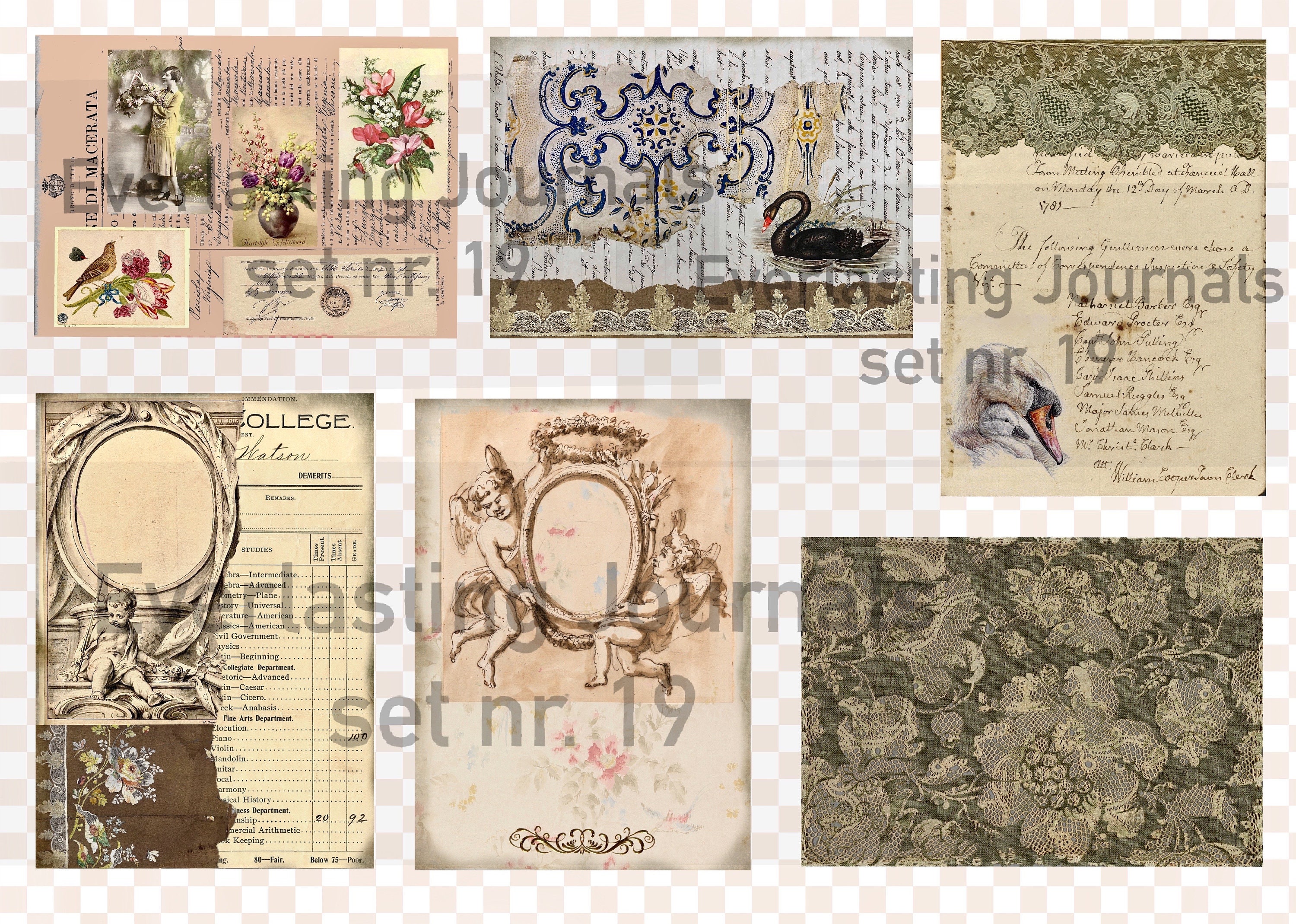 Set 19 - Vintage Paper Collection, Printables, Digitals, Junk Journal ...