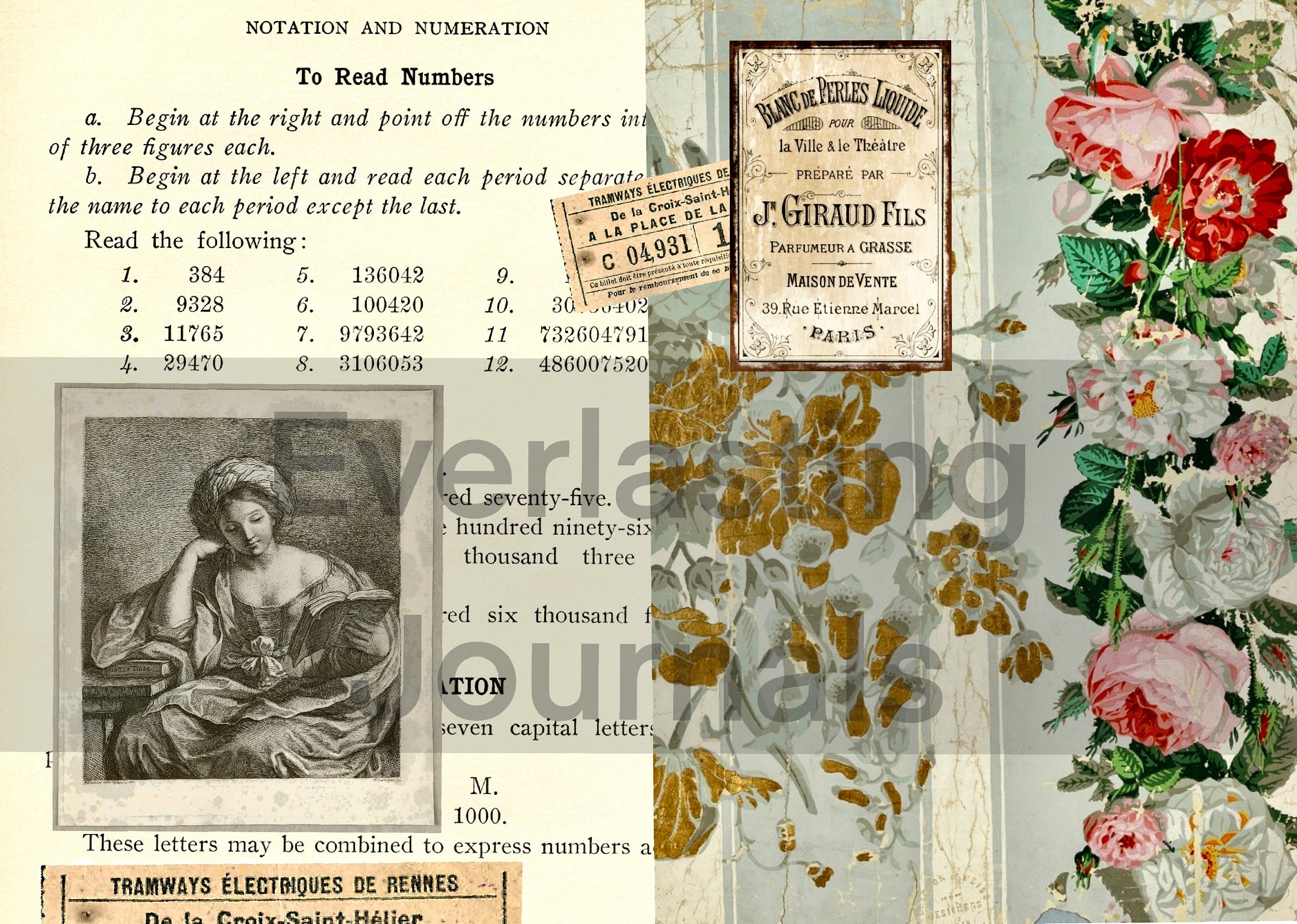 Set 20 Vintage Paper Collection, Printables, Digitals, Junk Journal Kit ...