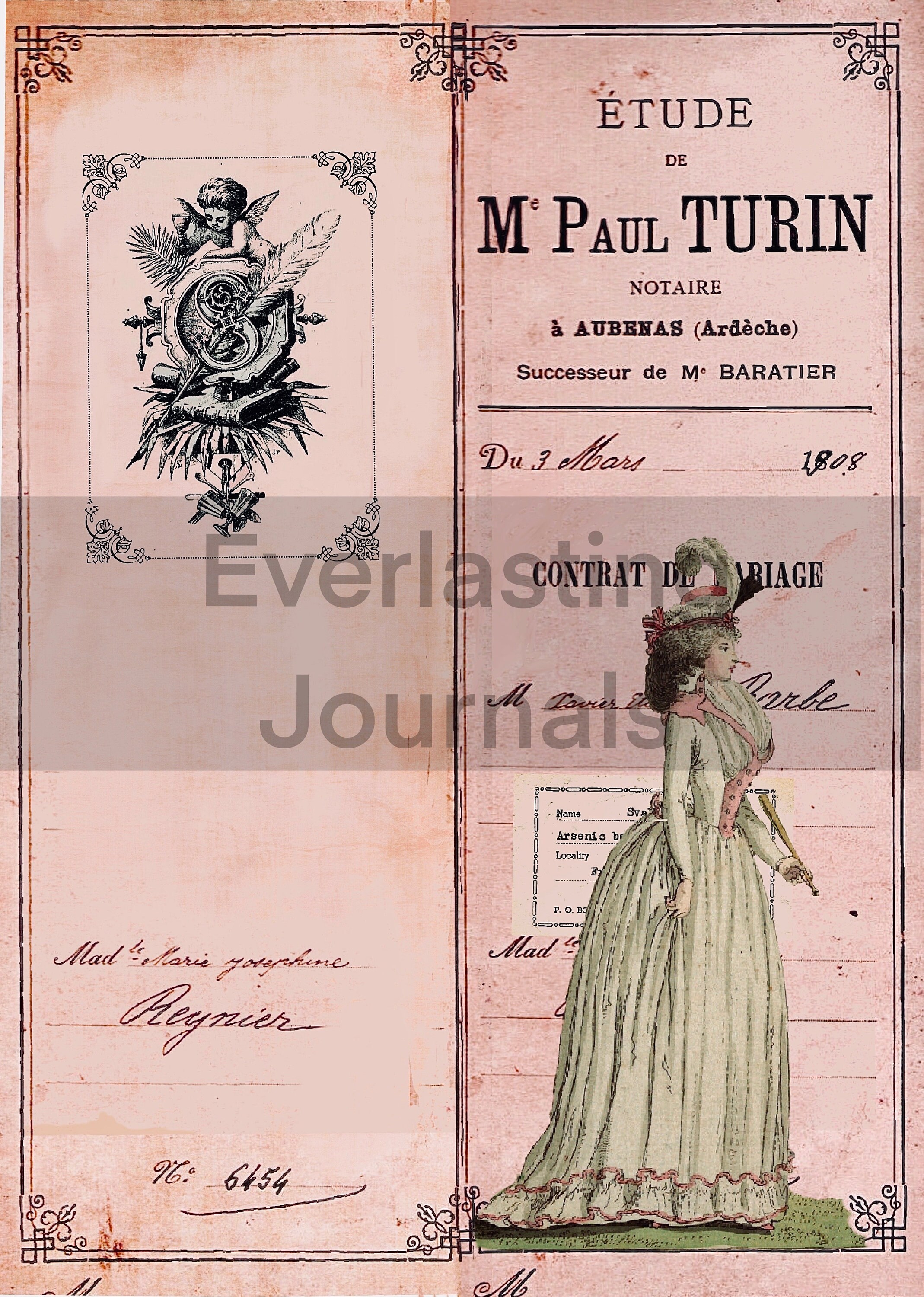 Set 4 French Document Cover With a Twist, Printable, Digital, Junk ...