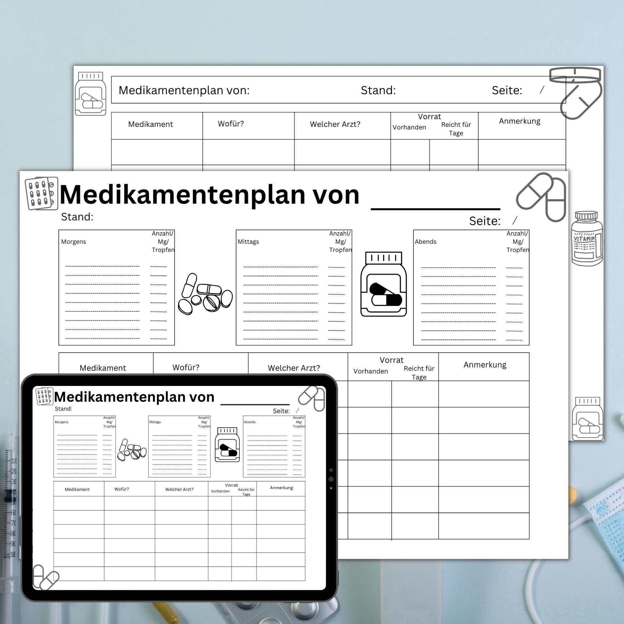 Minimalist Medication Paln Printable Drug Planner Drug Planner Template ...