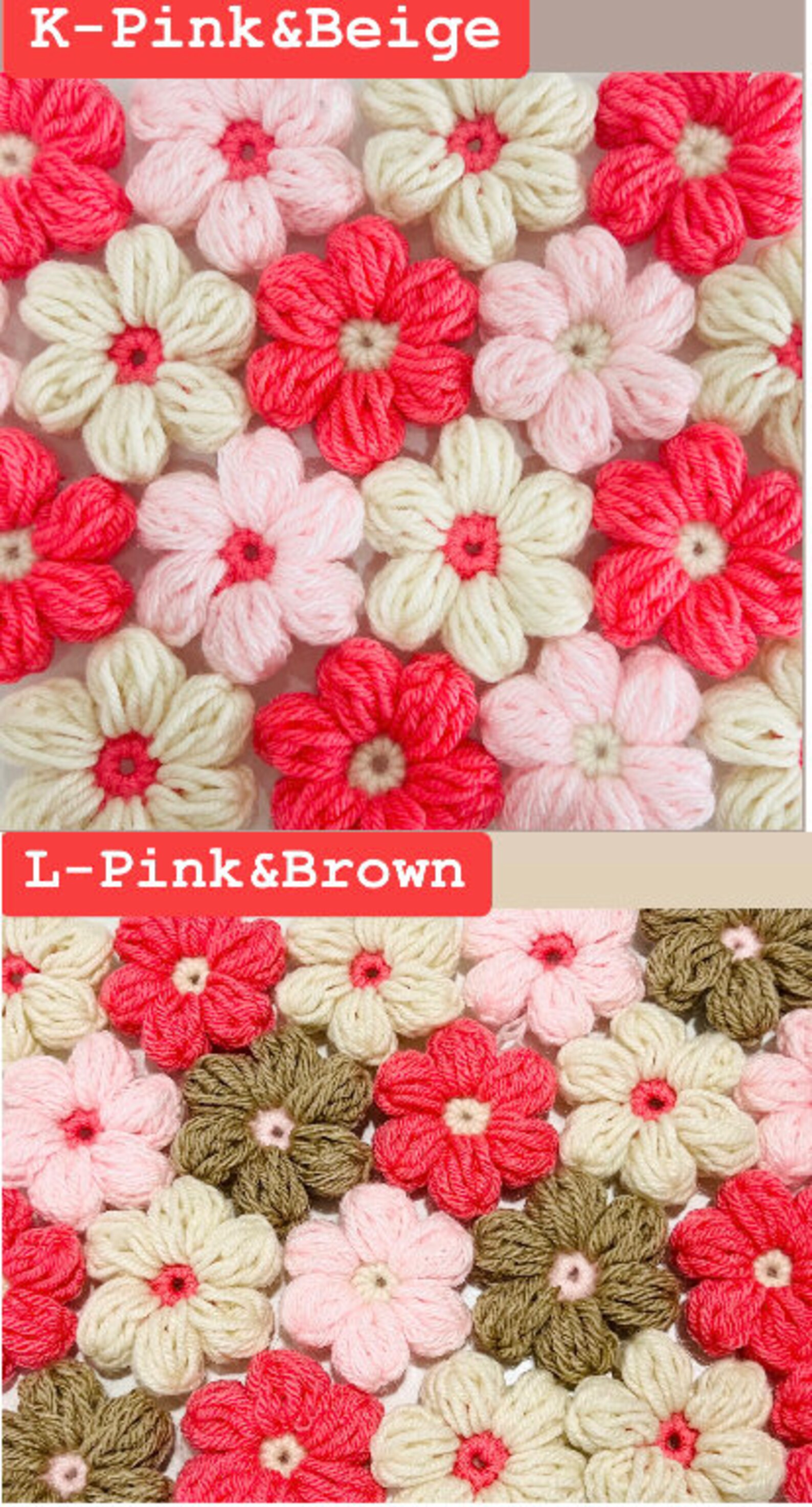 Puff Flowers Crochet Floor Mat, Flowers Crochet Sofa Cover, Floral ...