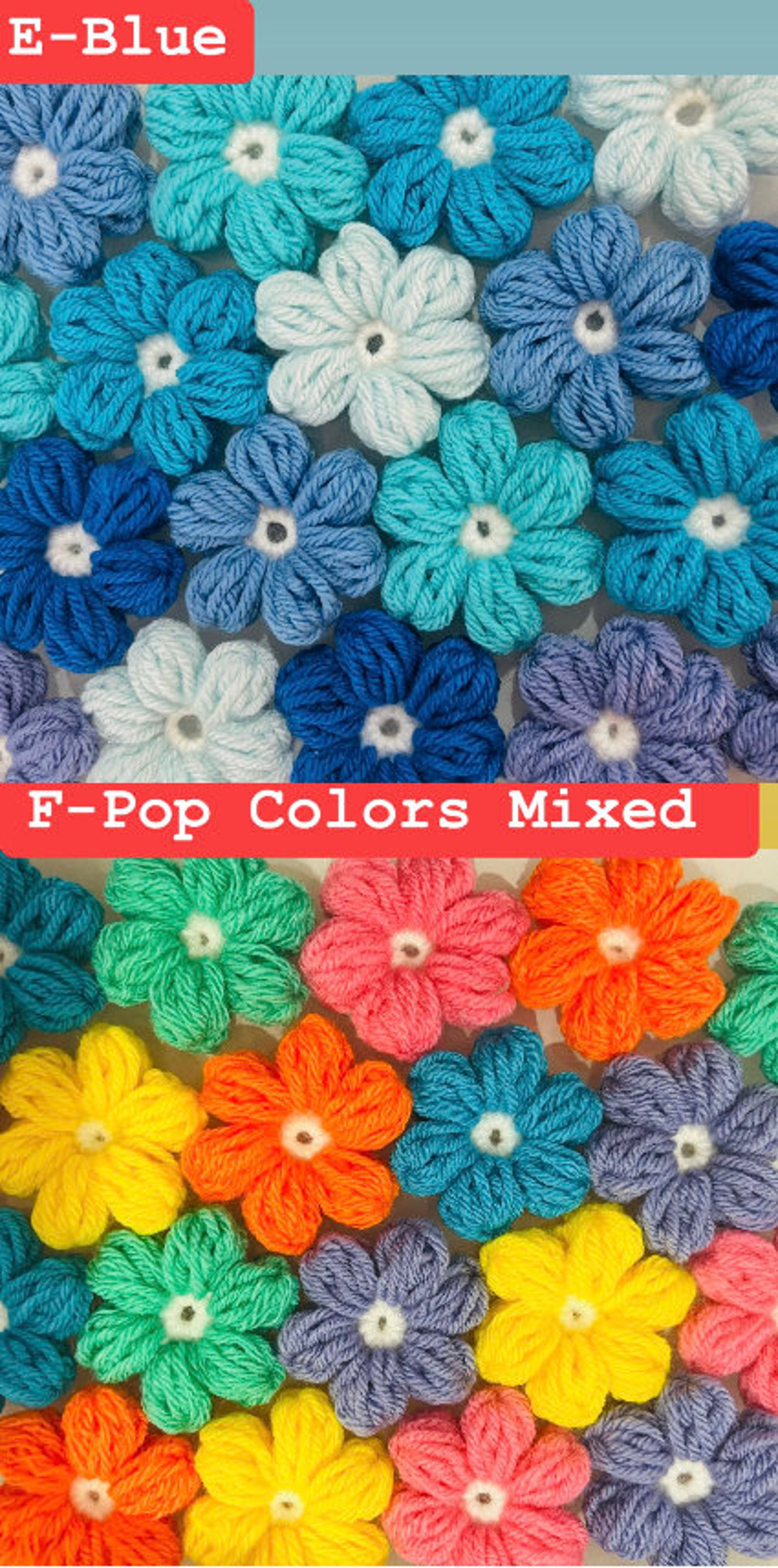 Puff Flowers Crochet Floor Mat, Flowers Crochet Sofa Cover, Floral ...