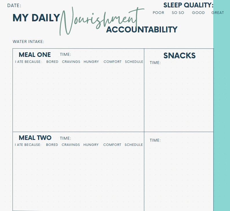 DBT Mindful Eating Journal - Etsy