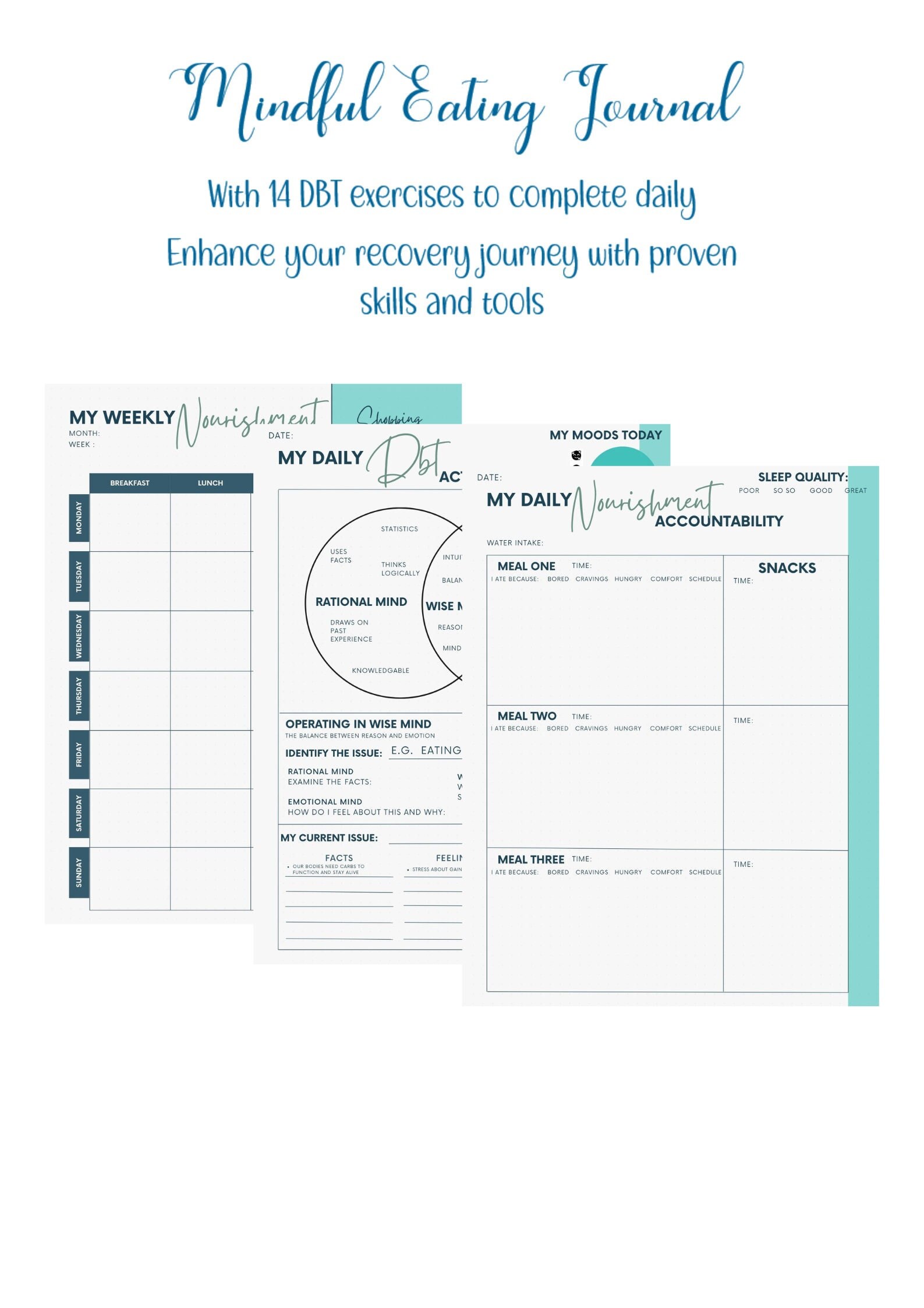 DBT Mindful Eating Journal - Etsy