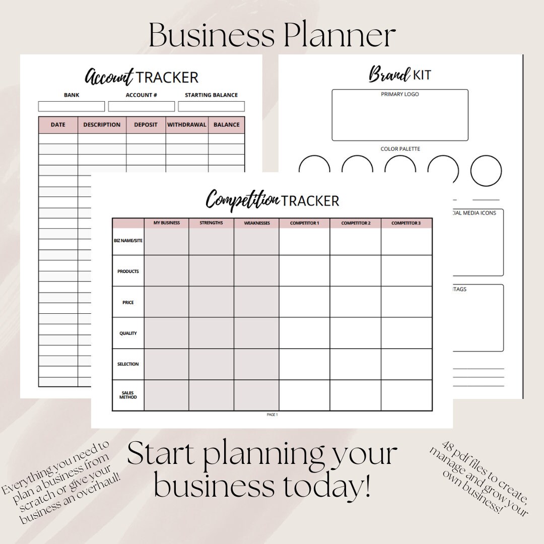 Business Planner Printable - Etsy