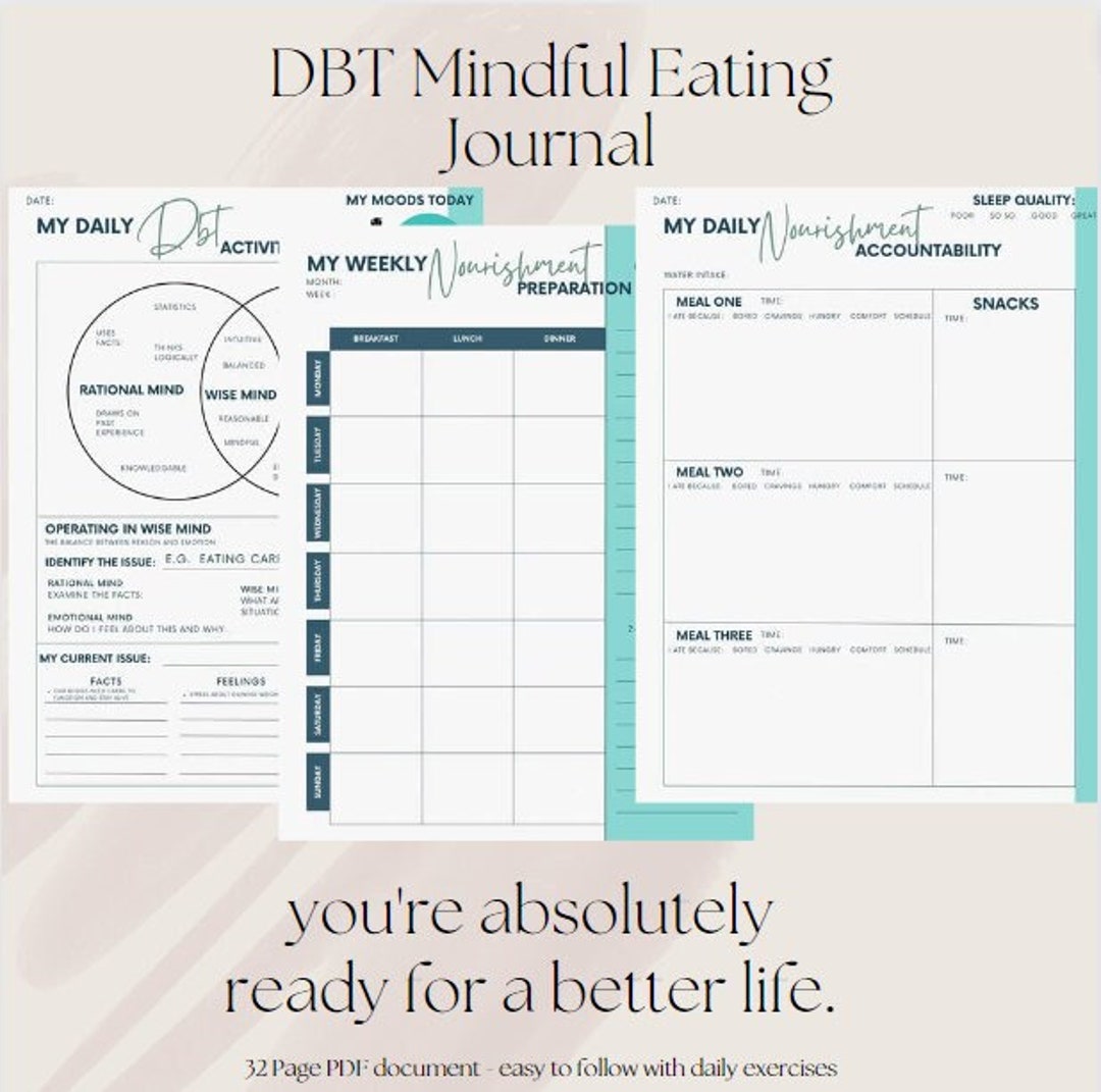 DBT Mindful Eating Journal - Etsy
