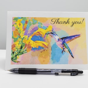 Printable Hummingbird Thank You Card - Etsy