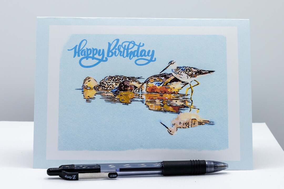 Printable Wading Coastal Birds Birthday Card - Etsy