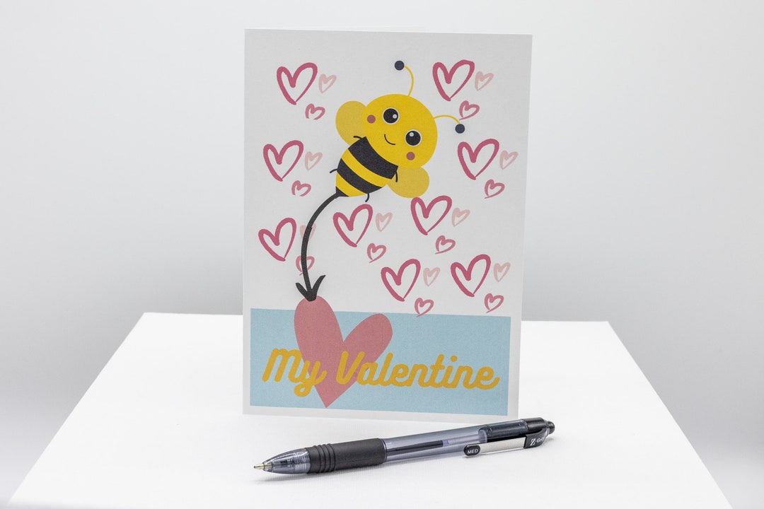Printable Bee My Valentine Card - Etsy