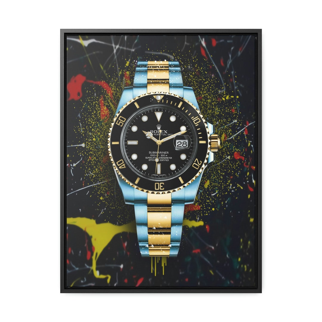 Rolex Submariner Blue Art Piece, Motivational Canvas Art, Rolex Art ...