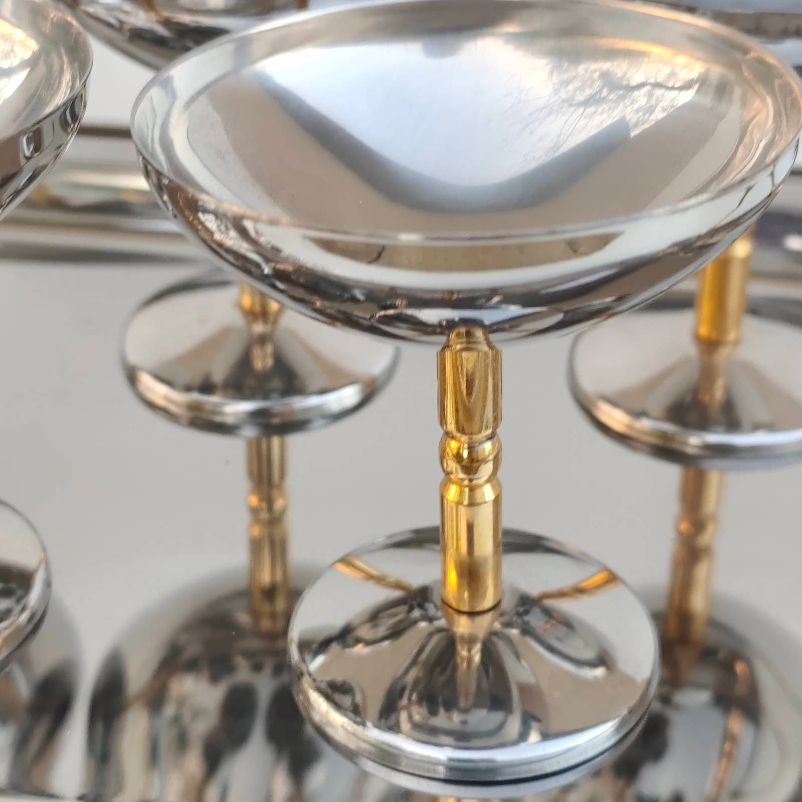 Cups Stainless Inox 18/10 Set of 6 Champagne Party or Ice Cream Metal ...