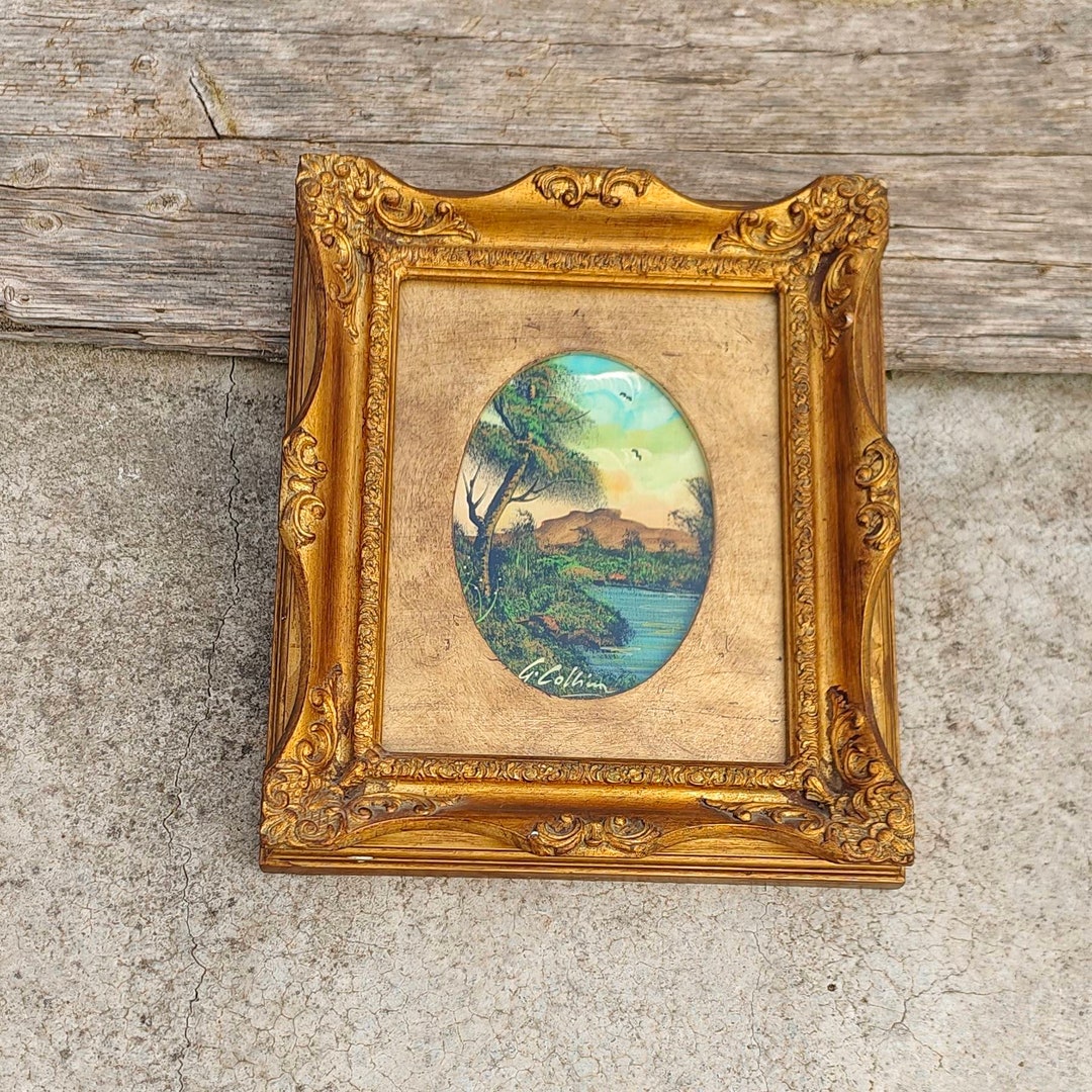 Ornate Frame Landscape Oil Painting Barocco Wall Art Victotian Original ...