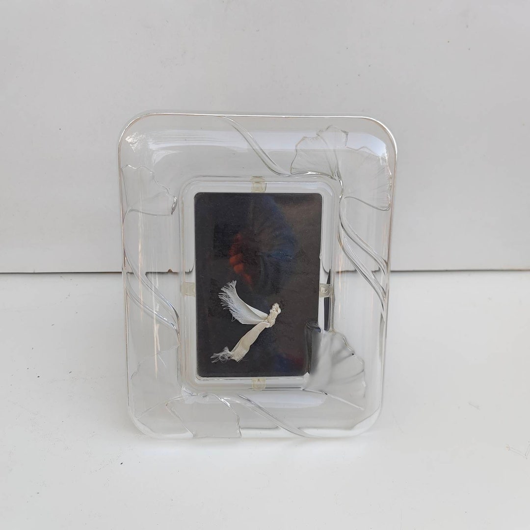 Vintage Frosted Crystal Glass Photo Frame Picture Frame mikasa. Made in ...