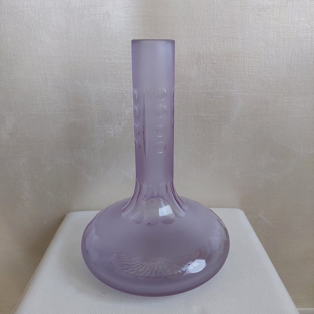 Large Vase in Alexandrite Glass. Flower Holder in Neodymium Crystal. - Etsy