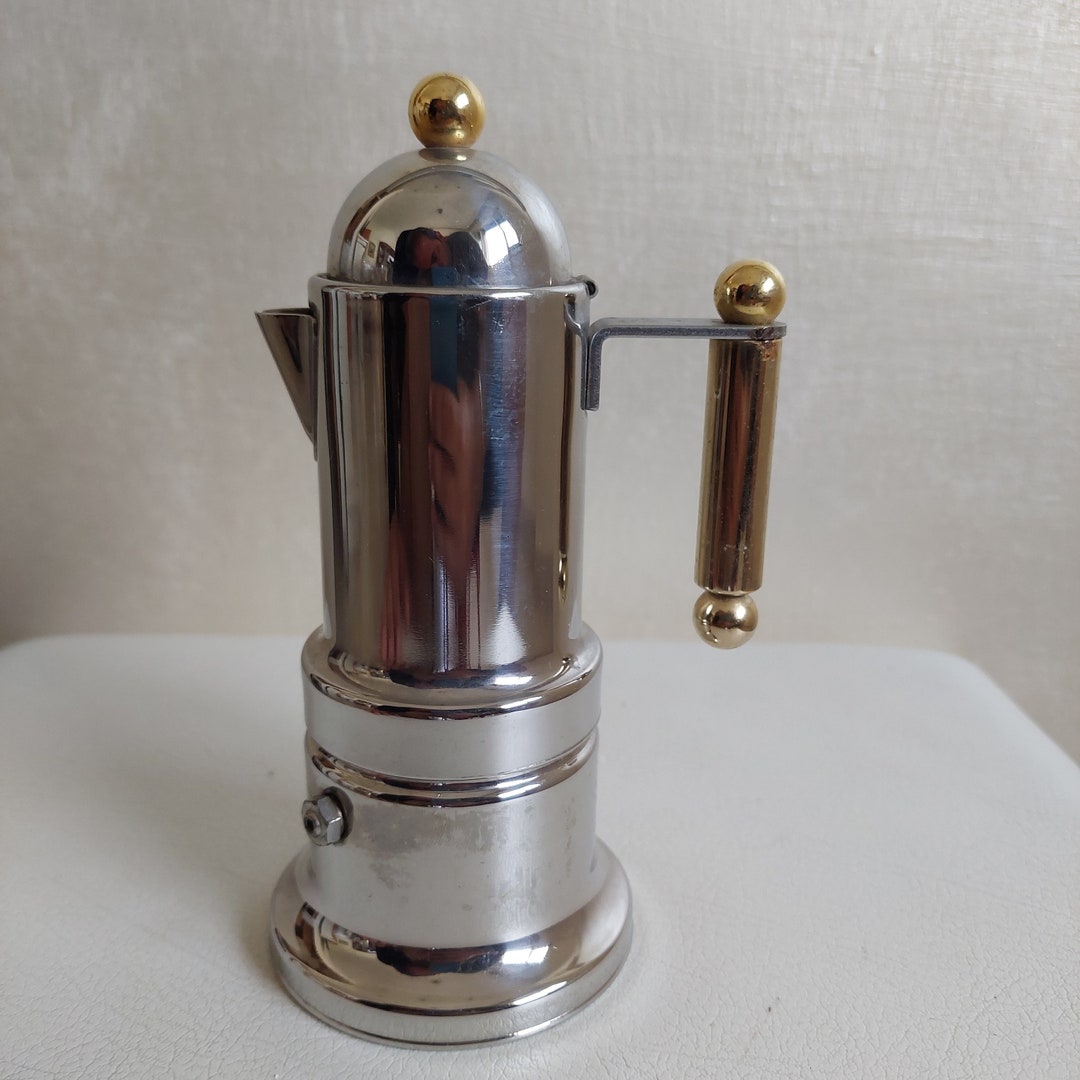 Coffee Maker Kontessa Stainless Inox 18/10 Steel for 2 Cups 24kt Gold ...