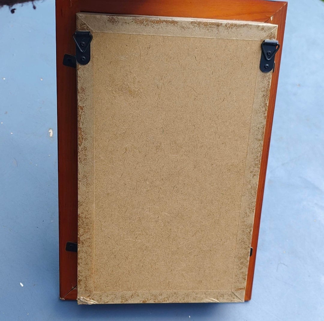 Vintage Wooden Display Cabinet Wall Hanging Shelf With Miniature ...