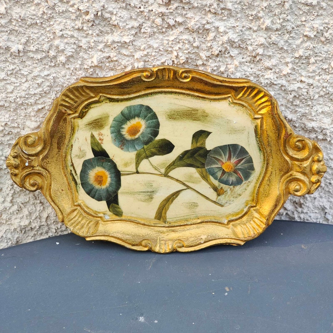 Vintage 1950s Florentine Tray. Italian Wooden Serving Tray - Etsy
