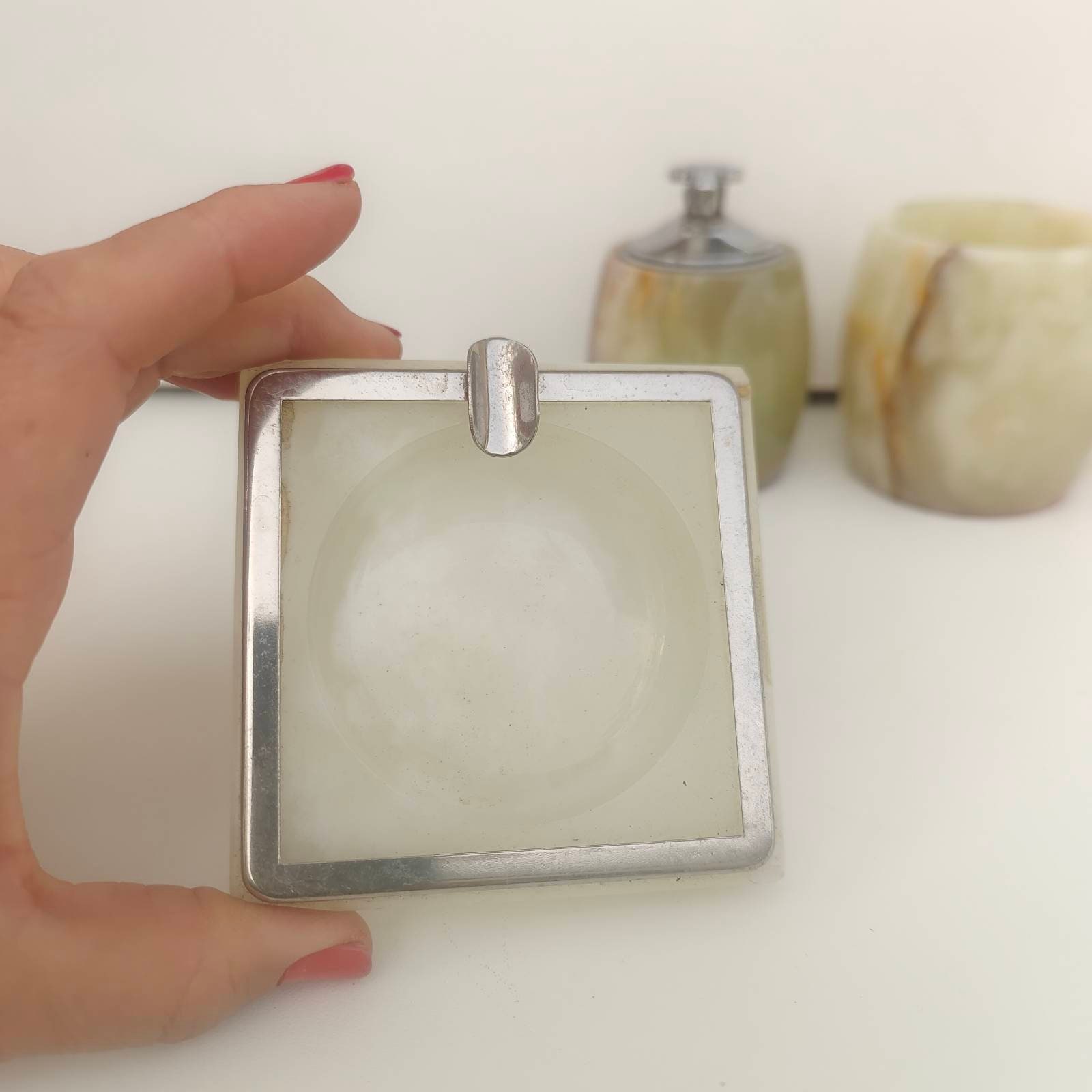 Onyx Smoking Set: 1 Ashtray, 1 Table Lighter and 1 Cigarette Case or ...