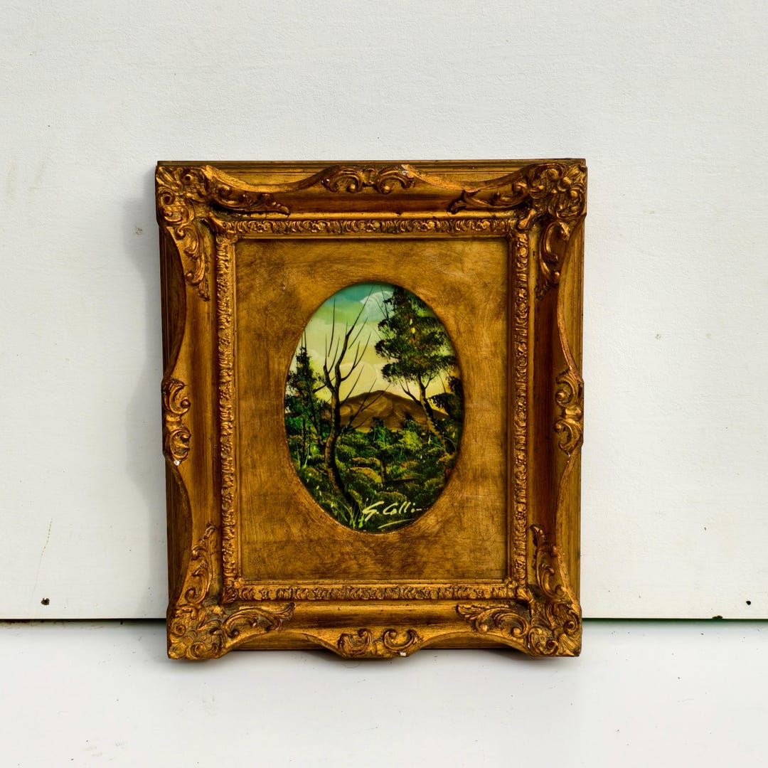 Ornate Frame Landscape Oil Painting Barocco Wall Art Victotian Original ...