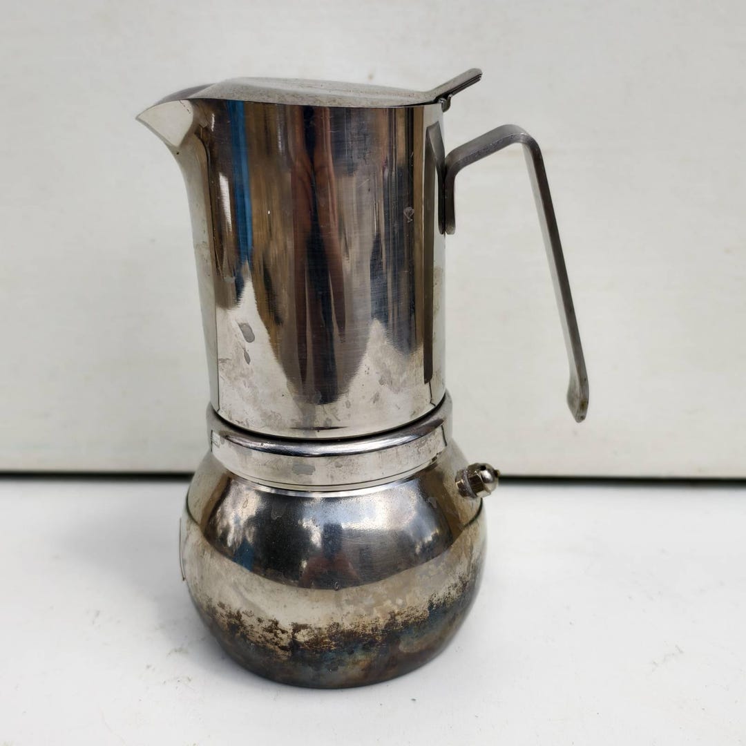 Steel Coffee Maker Stella for 6 Cups Italian Stainless Inox 18:10 Moka ...